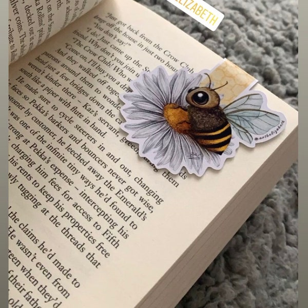 Magnetic Bookmark Bee and Daisy | Double-sided Printed | Cute Bee ...