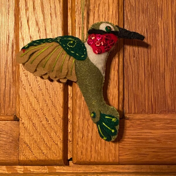 Hummingbird Sewing Pattern PDF - Backyard Bird Stuffed Ornament - Felt ...