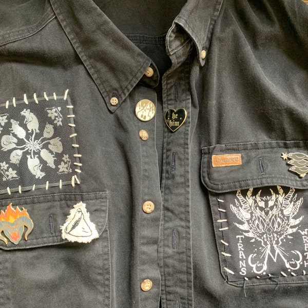 Rat King- Silver Screen Print Fabric Patch 8x8cm- Goth, Rat Lover Gift ...