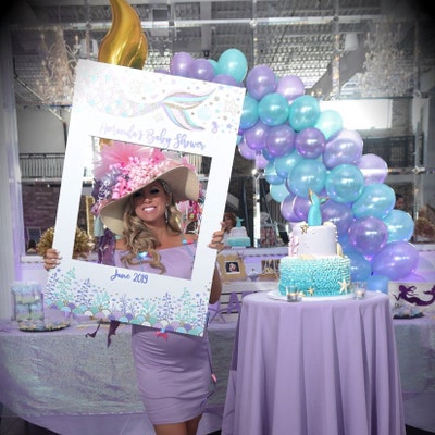 Mermaid Photo Booth Frame. Under the Sea Social Media Selfie Photo ...