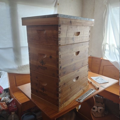 Bee Hive 10 Frame Langstroth 2 Deep Brood Boxes & 2 Medium Super Boxes ...