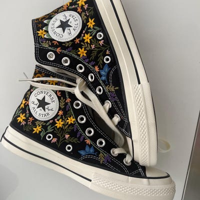 Custom Embroidered Converse High Tops Chuck Taylor 1970s/ Embroidered ...