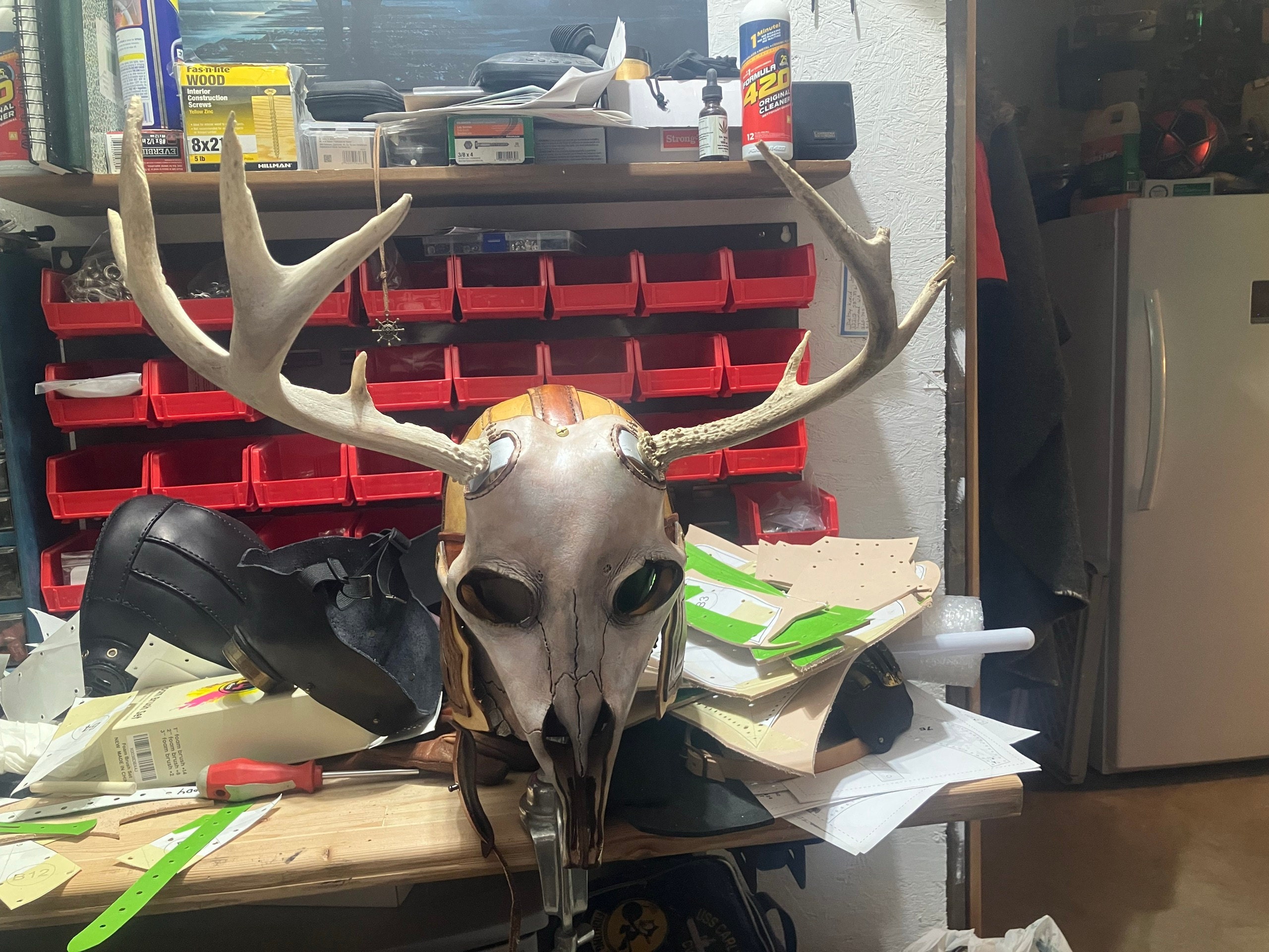 Pagan skull mask leather pattern PDF - by LeatherHubPatterns