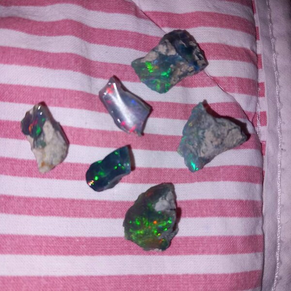 12.55 Ct, Black Opal Rough, Ethiopian Black Opal Rough, Natural Black ...