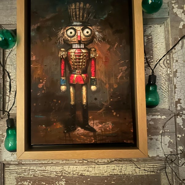 This Nutcracker Has Seen Some Things, Framed Canvas Print, Halloween ...