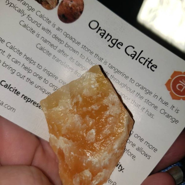 One Natural Orange Calcite Chunk, Mexican Rough Orange Calcite, Raw Orange Calcite, Orange ...