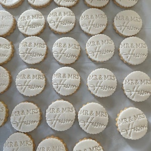CUSTOM Names Mr and Mrs With Date Cookie Biscuit Stamp Fondant Cake ...