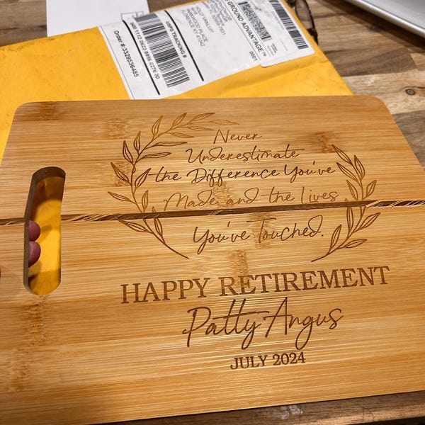 Happy Retirement Cutting Board, Retirement Cutting Boards, Retirement ...