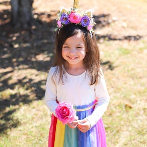 Pastel Rainbow Princess Crown Floral Fairy Crown Princess - Etsy