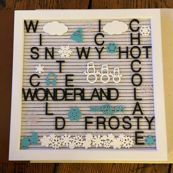 Snowflake Letter Board Icons - Winter Snowfall - Merry Christmas ...