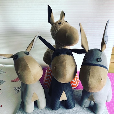 Stuffed Animal Donkey Burro PDF Sewing Pattern & Tutorial Fabric Toys ...