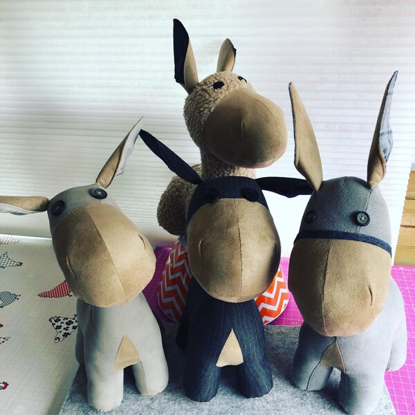 Stuffed Animal - Donkey | Burro PDF Sewing Pattern & Tutorial | Fabric ...