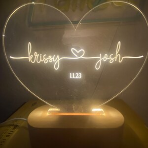 Long Distance Custom Light Personalized Valentines Gift Light up Sign ...