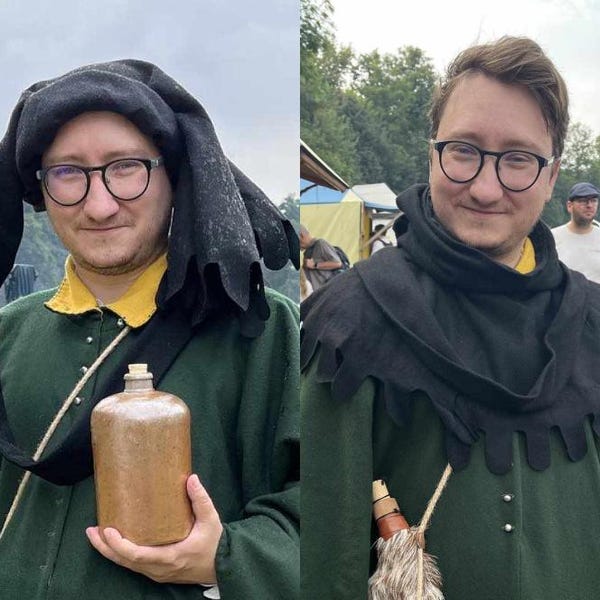 Horned Hennin Patterned Medieval Headwear 15th Century Headpiece Cone ...