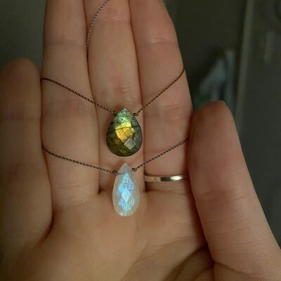 10 Pieces Natural Multi Labradorite Stone Pear, Drilled Gemstone ...