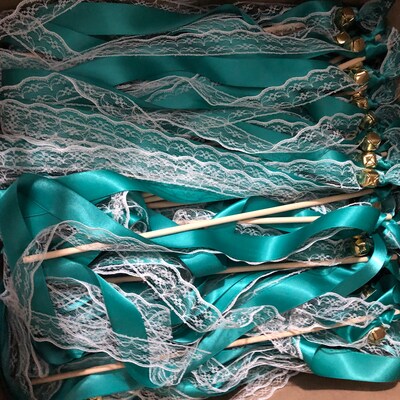 150 Ribbon Wedding Wands Send off Idea Ceremony Exit Ribbon Wedding ...