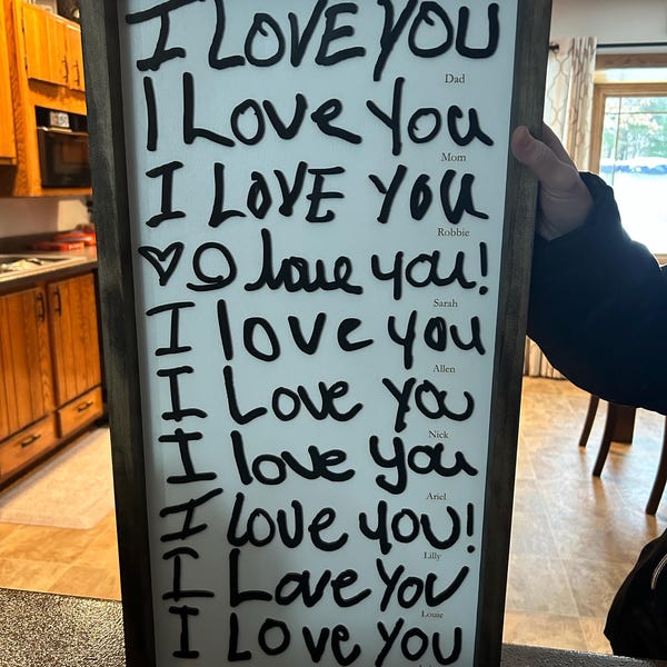 I Love You Handwriting Sign. 3D Handwriting Sign. Personalized ...