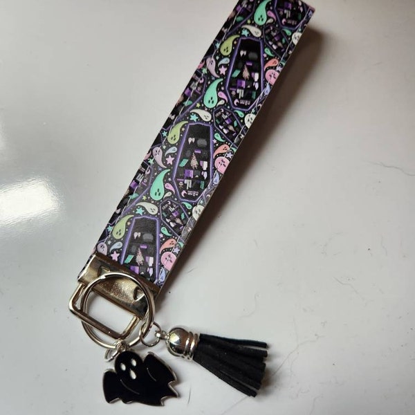 Spooky Cute Ghost Key Fob/flower Ghosts Key Fob/halloween Key Fob/ghost ...