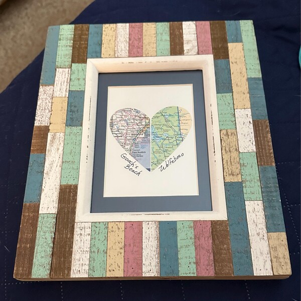 Graduation Gift for Graduate Personalized Map Heart Framed - Etsy