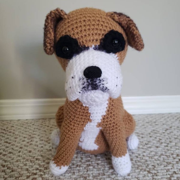 Boxer Crochet Pattern, Crochet Dog Pattern, Amigurumi Boxer Pattern ...