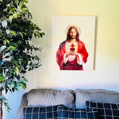 St. Joseph and Baby Jesus Canvas Prints, Saint Art, St. Joseph Canvas ...