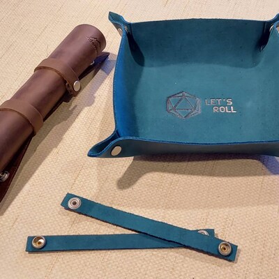 Scroll of Rolling, DND Dice Rolling Tray, Leather Rolling Mat With ...