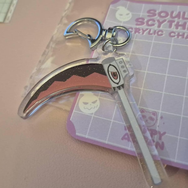 Soul Eater Inspired Scythe Charm | Anime Acrylic Keychain Bag Charm - Etsy