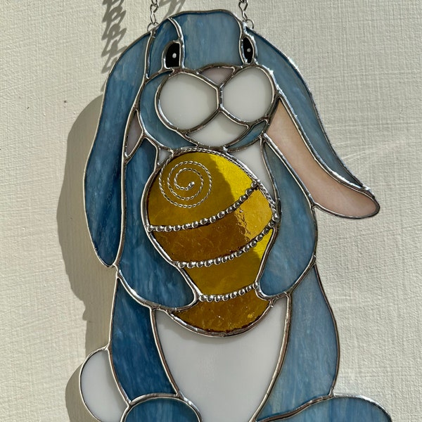 Easter Bunny Stained Glass Pattern Digital Download Glass Patterns by C ...