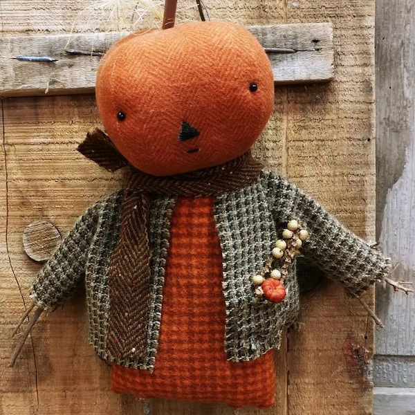 Primitive Pumpkin Doll Emma Digital PATTERN - Etsy