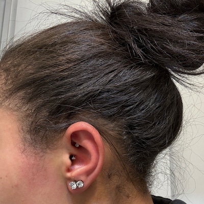 Daith Piercing, Curved Internally Threaded Surgical Steel Barbell..16g ...