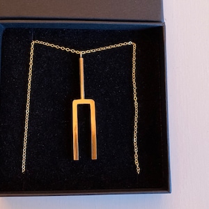 Handmade Real Small Bronze Tuning Fork Necklace - Etsy