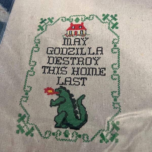 Embroidered 8 Bit Godzilla Beanie Hat Made in the USA - Etsy