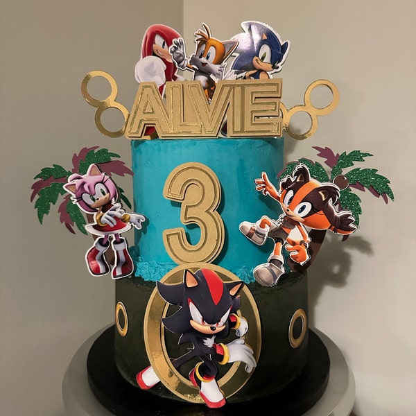 Sonic Shadow Cake Topper | Sonic Cake Topper | Sonic Shadow Party ...