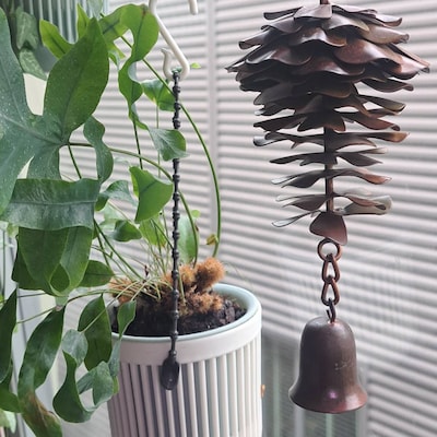 Aspen With Bell Rain Chain, Garden Rain Chain, Yard Art Decor, Gardener ...