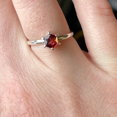 Sterling Silver Minimalist Flush Set White Sapphire Ring - Etsy
