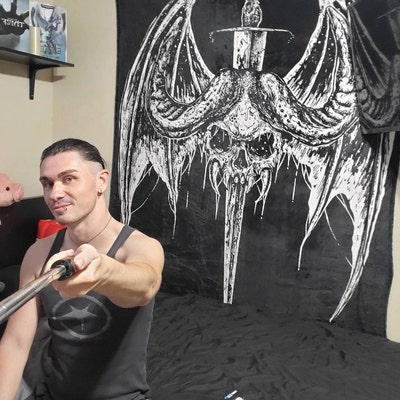 Skull Bat Wing Sword Blanket-skull Blanket-skull Room Decor-skull Home ...