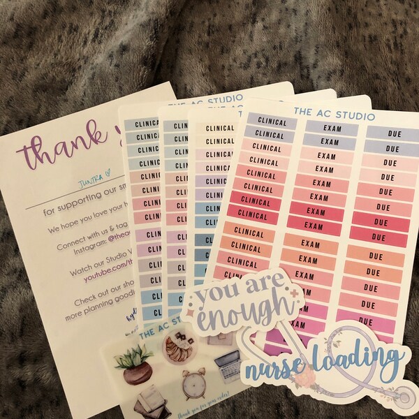 Nursing School Class Binder Labels Stickers, Nursing Student Stickers ...