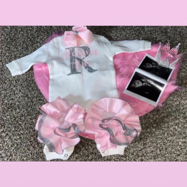 Baby Girl Outfit, Coming Home Outfit, Custom, Handmade, Personalized Newborn, Babyshower Gift ...