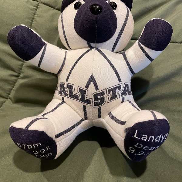 One Sleeper Memory Bear, Keepsake Bear, Memorial/ Personalized Baby ...