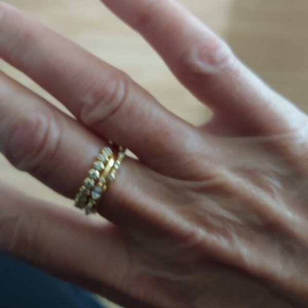 Diamond Stacking Ring Set by Caitlyn Minimalist • Set of 3 Dainty ...