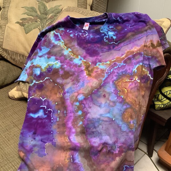 Cosmic Roll Ice Dye T-shirt, 100% Cotton, Hand Dyed Tie Dye, Unisex ...