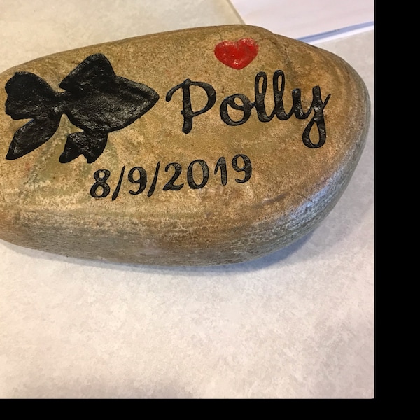 FISH MEMORIAL STONE 9”/10” or 7”/8"or 5”/6" Approx Size. Personalized ...
