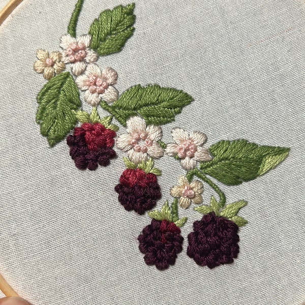 Berries Embroidery Pattern PDF Download, Cute Berries Decor DIY ...