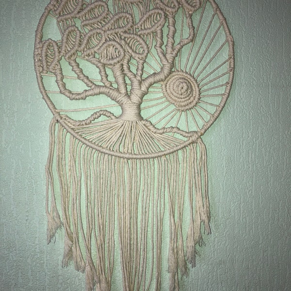 Lebensbaum Makramee / Tree of life rundes Makramee Boho-Chic - Etsy.de