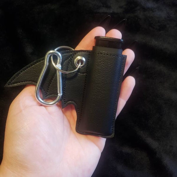 Bat Crazy Vegan Vinyl Faux Leather Black Demon Wing Lighter Case ...