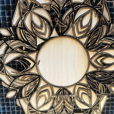 Laser Cut MANDALA Dxf File With Engraved and Wood Mandala Art Laser ...