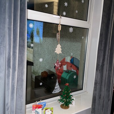 Christmas Trees and 36 Snowflake Window Static Cling Reusable Winter ...