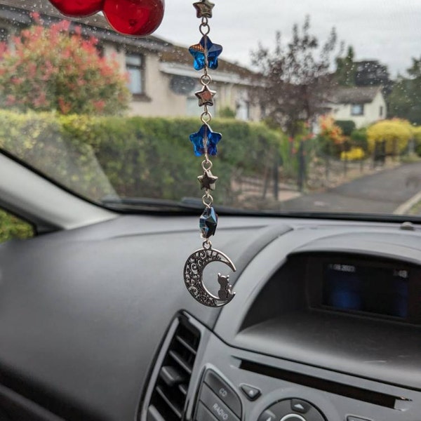Car Mirror Decor, Swinging Car Interior Mirror Hanger on the Crystal ...