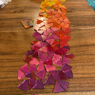 75 Mini Glass Mosaic Tiles, Small Square Tiles, Mini Vitreous Glass ...