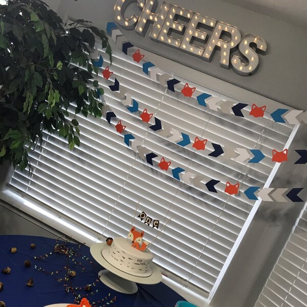 Fox Garland - Woodland 1st Birthday- Wild One Birthday Party Decor ...